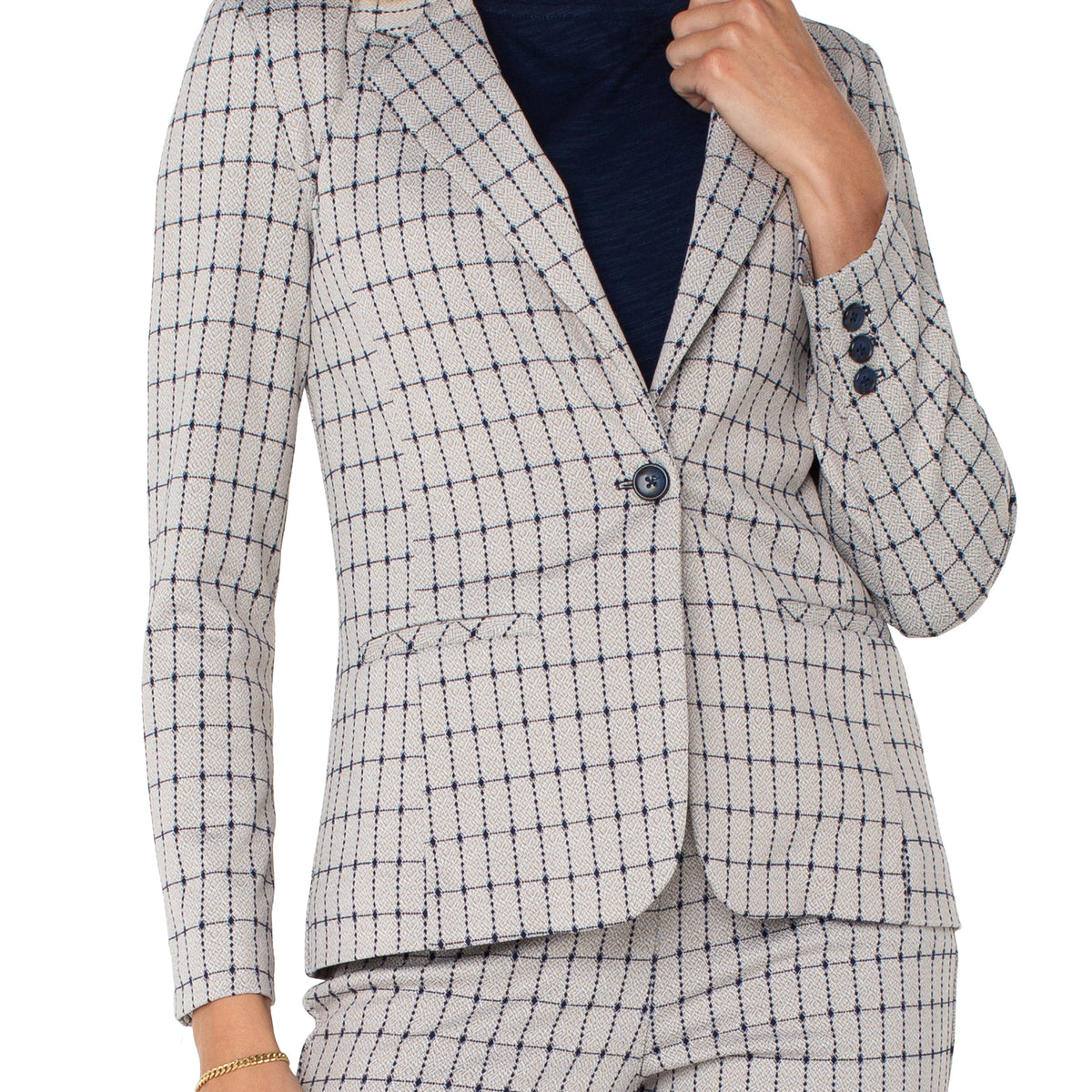 Fitted Grid Blazer – Mainstream Boutique Willmar