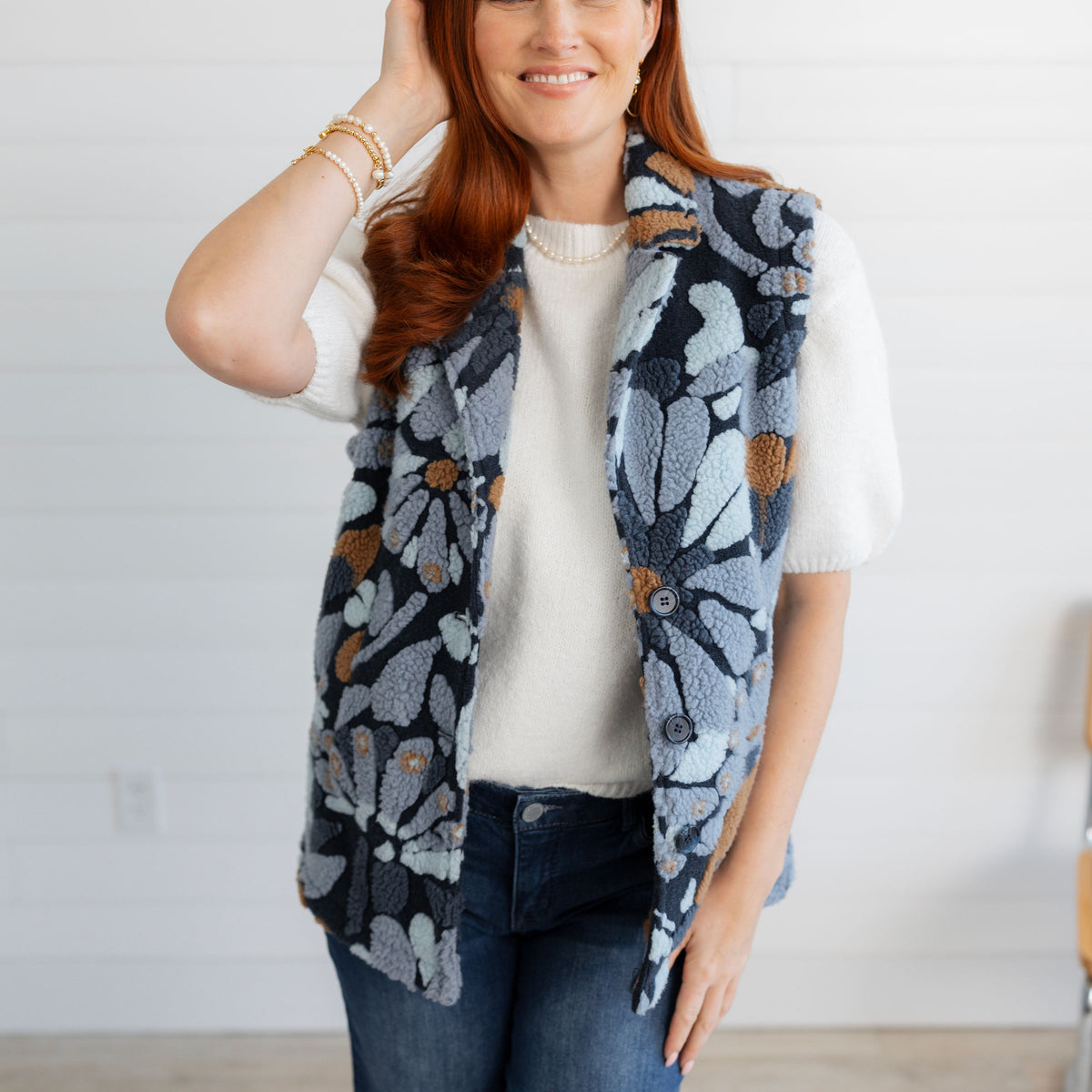 Charlie B Sherpa Flocked Fleece Vest – Mainstream Boutique Willmar