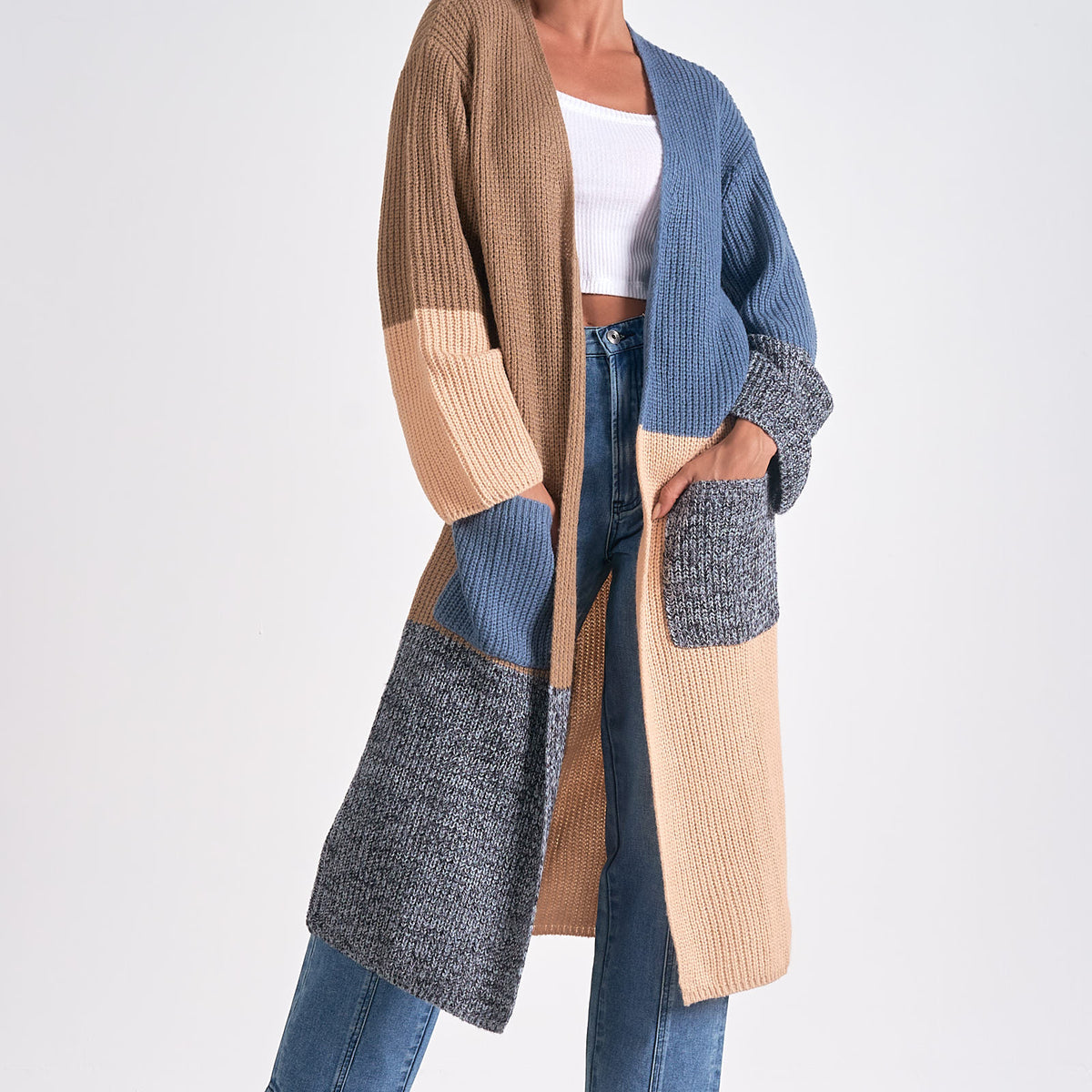 Color Block Long Cardigan – Mainstream Boutique Willmar