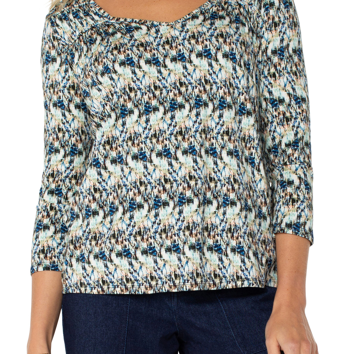 3/4 Sleeve Shirred detail knit top – Mainstream Boutique Willmar